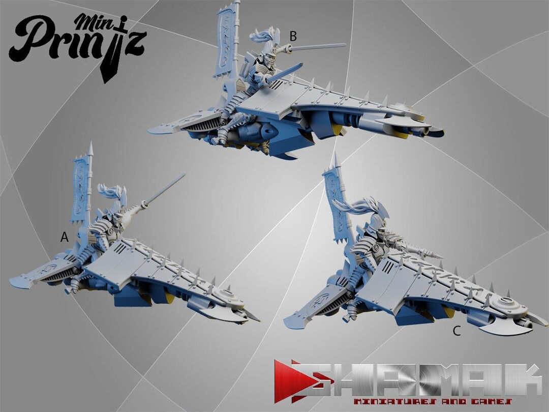 Dark Space Elf Elda Jet Bike Warriors Infantry 3D Printed Miniature by ...