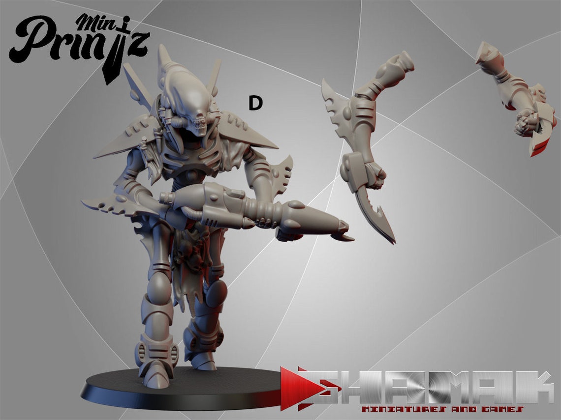 Sci-fi Dark Space Elf Wraith Infantry 3D Printed Miniature by - Etsy