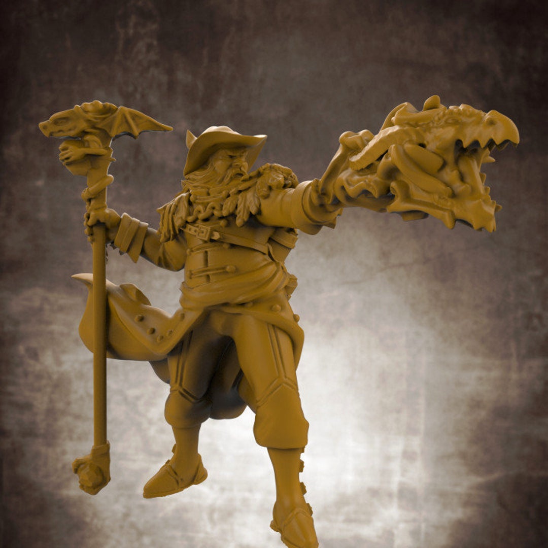 Male Wizard 3D Printed Resin Miniature by the Lions Tower Adventurers ...