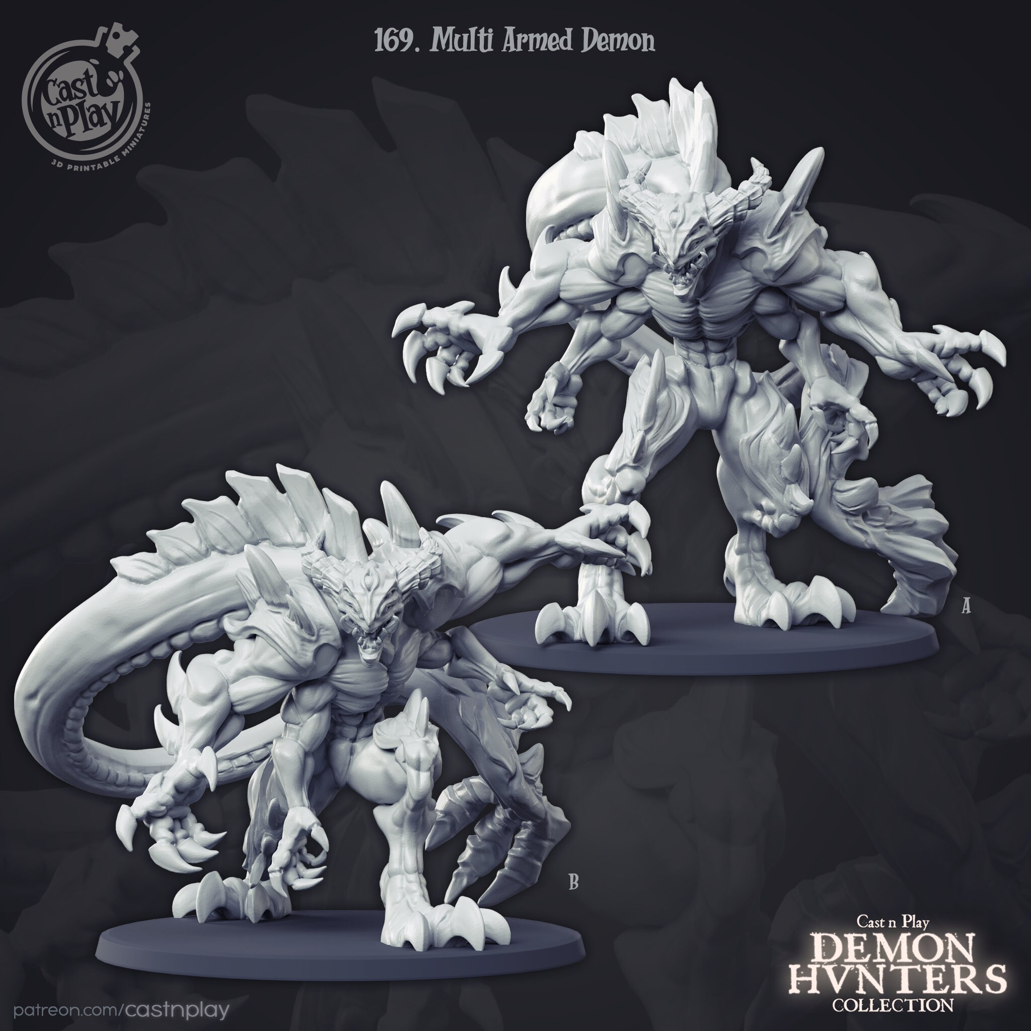 Role Playing Miniatures Multi Armed Demons 3D Printed Resin Miniature ...