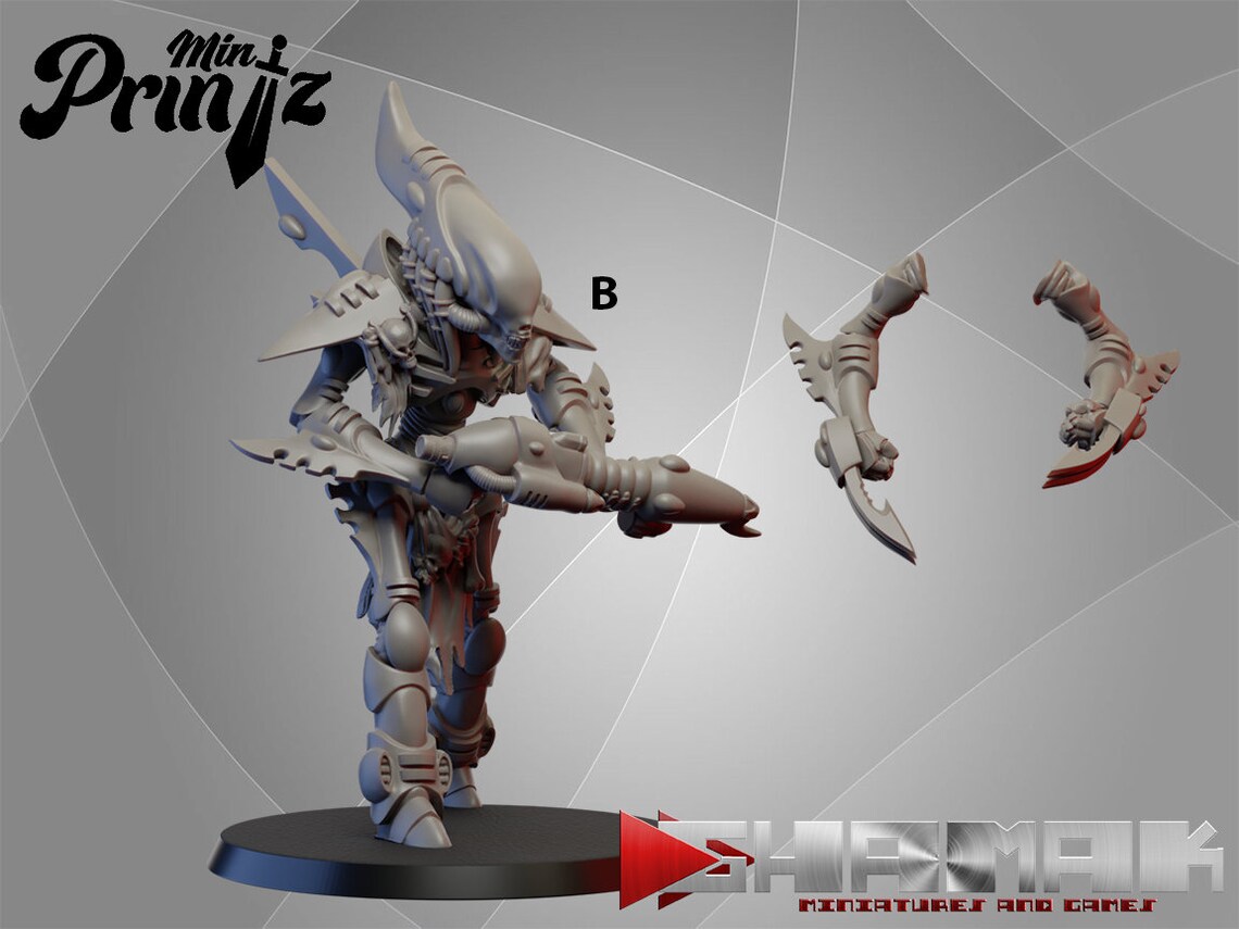 Sci-fi Dark Space Elf Wraith Infantry 3D Printed Miniature by - Etsy