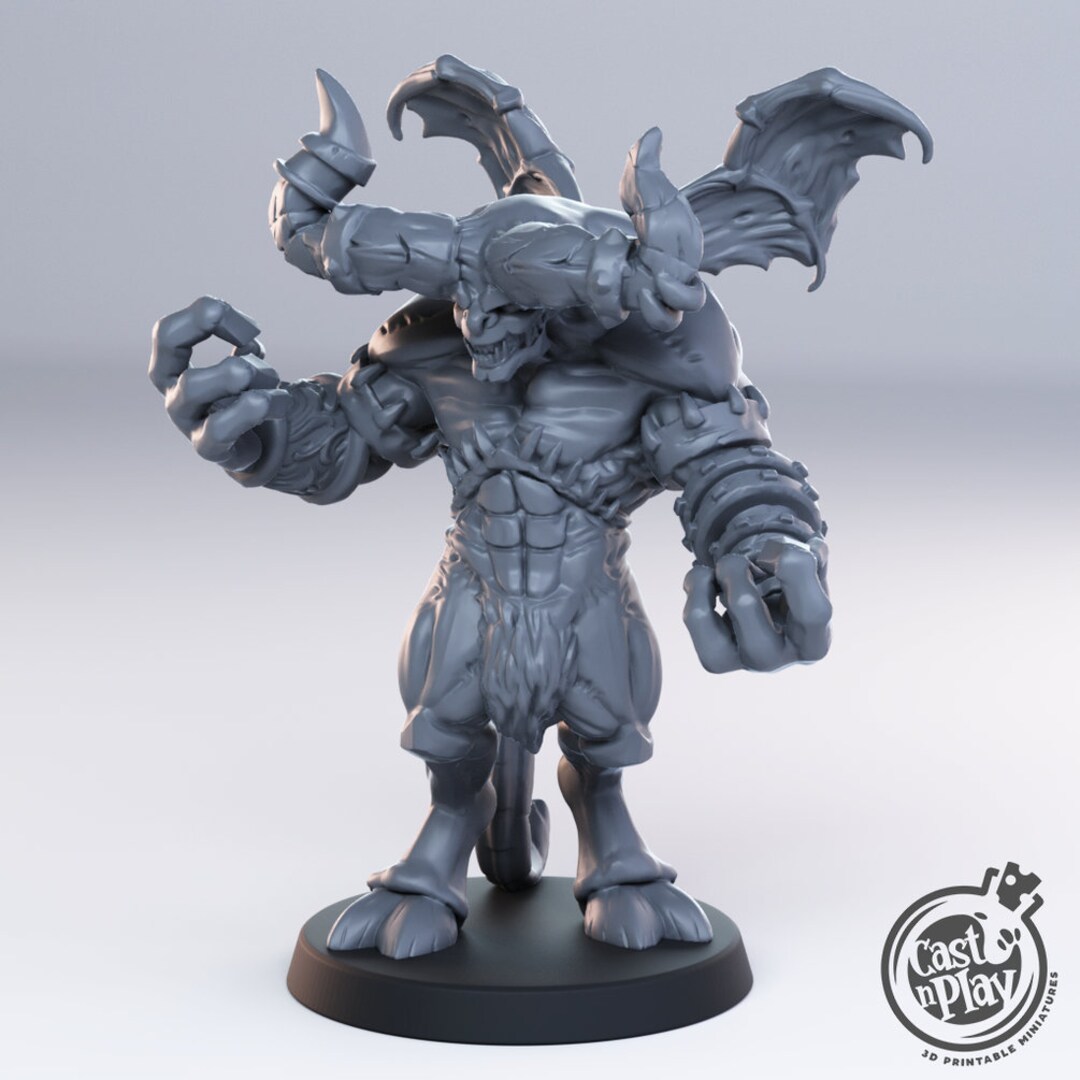 Bull Demon Monster/creature 3D Printed Resin Miniature by Cast N Play ...