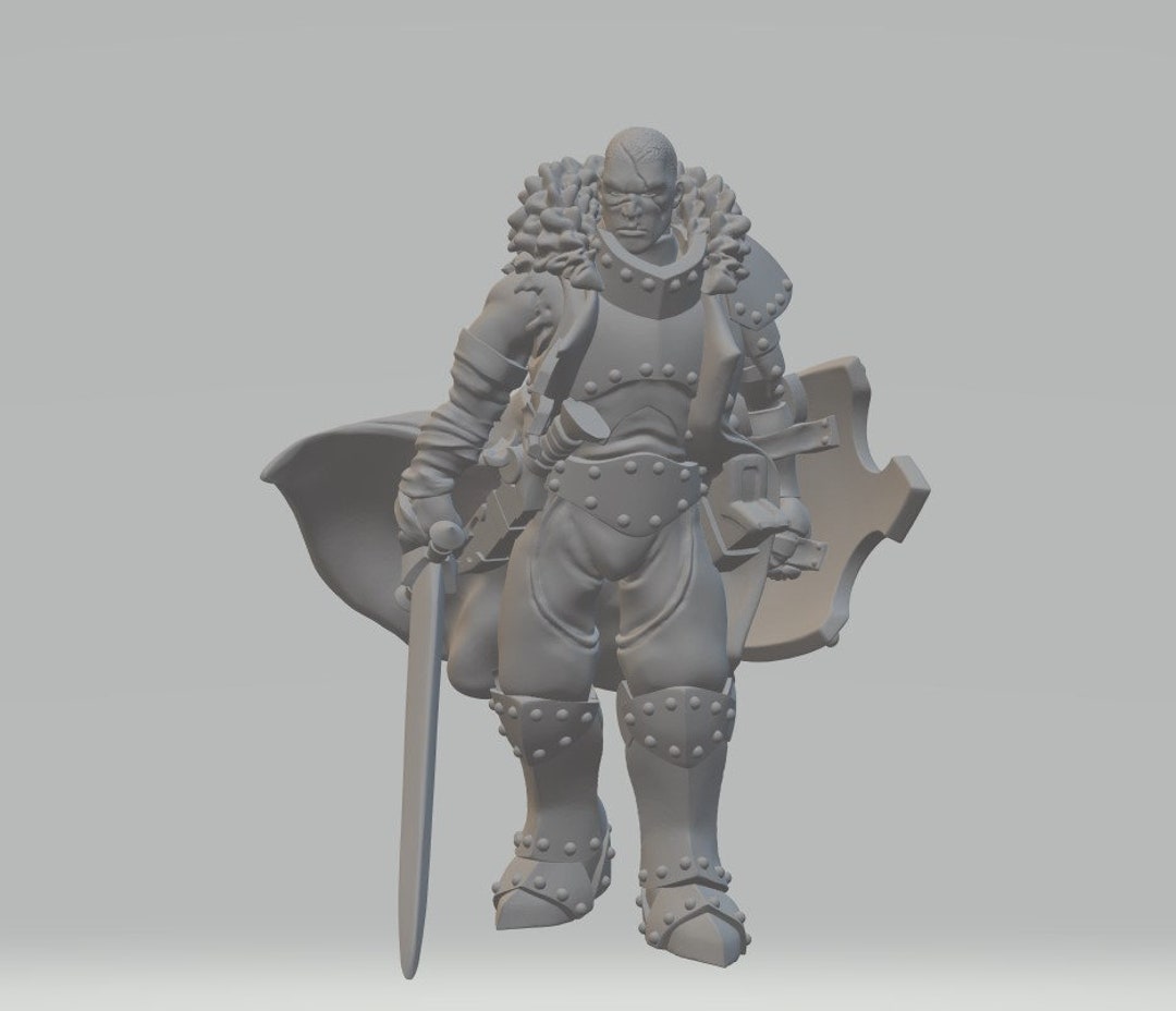Human Male Fighter 3D Printed Resin Miniature by the Lions Tower ...