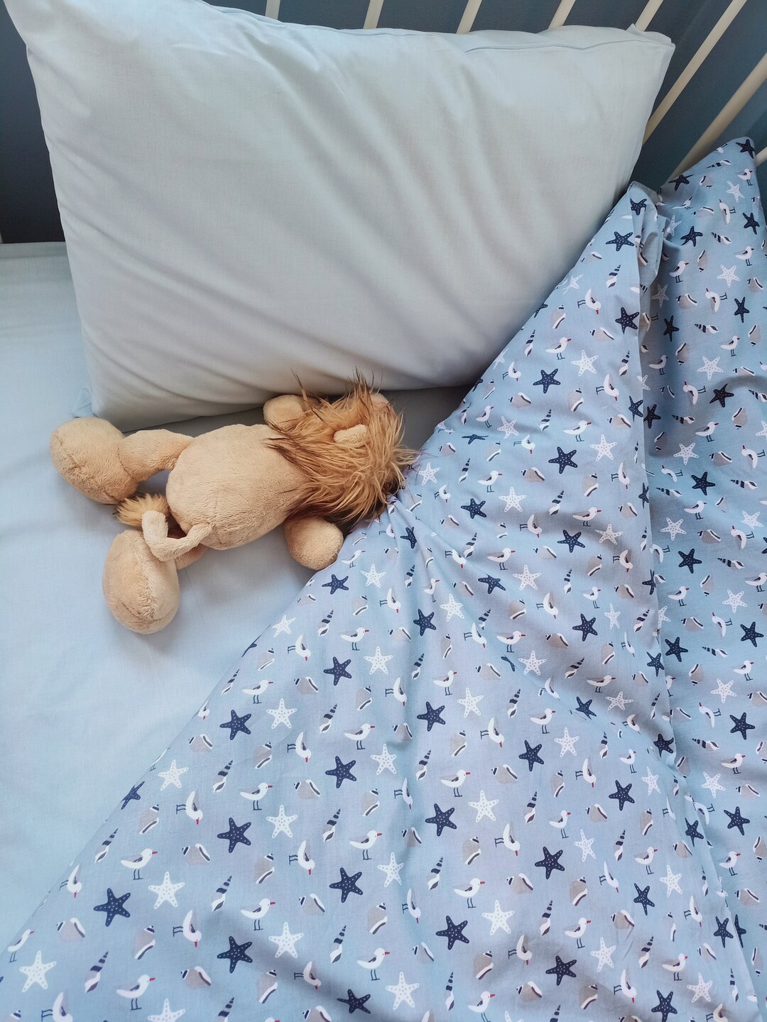 3 Pieces Duvet Set, Cotton Duvet Set for Toddler, Seagull Bedding for ...