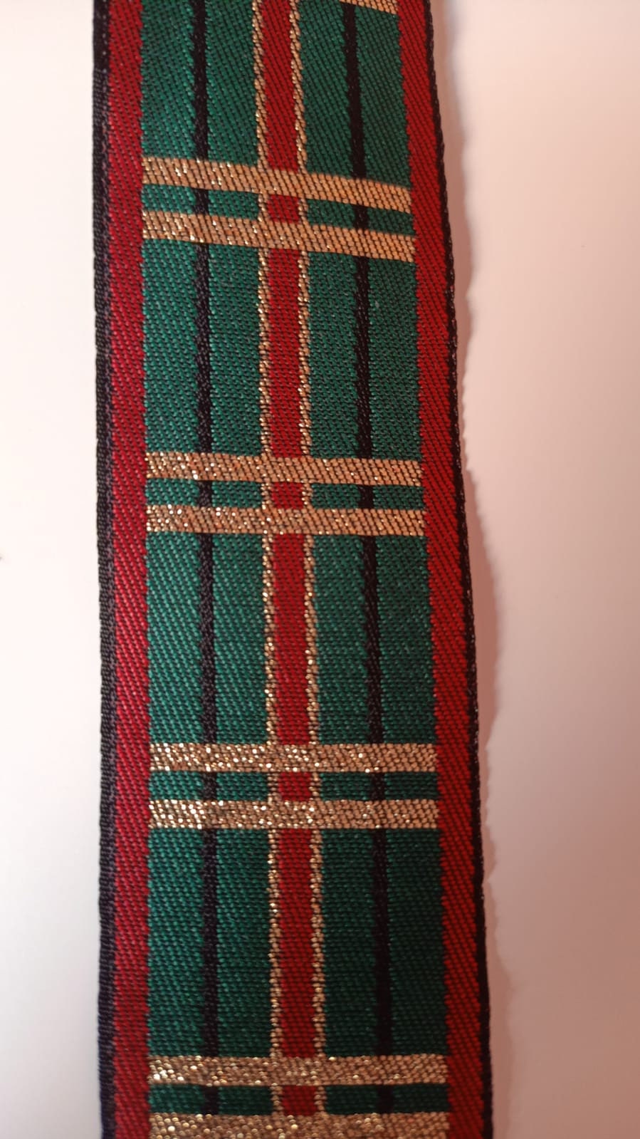 35 Mm Wide Green Red Gold Tartan Plaid Pattern Jacquard Ribbon - Etsy