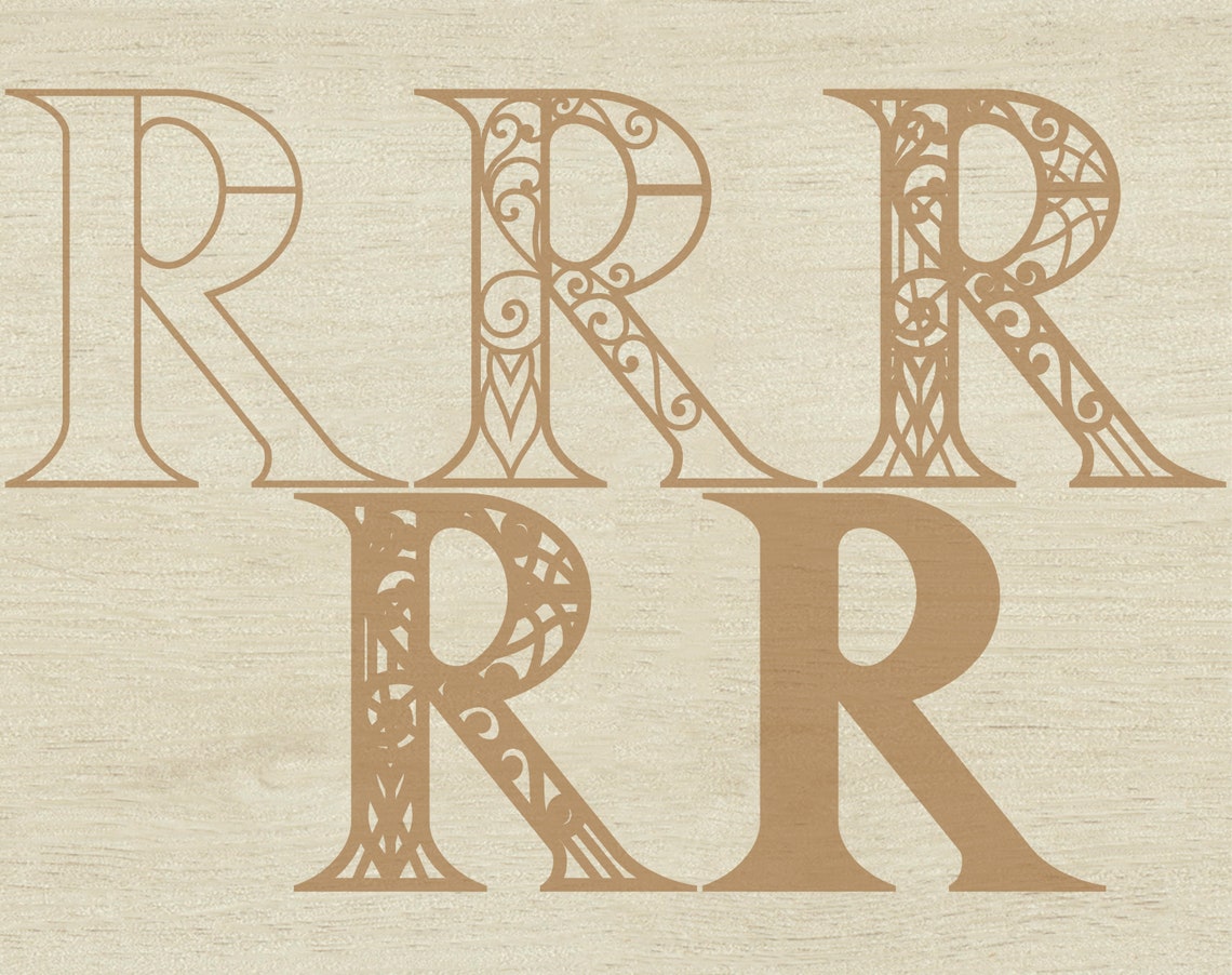 Layered Letter R, Multilayer Monogram, 3D Alphabet SVG, Files for Laser ...