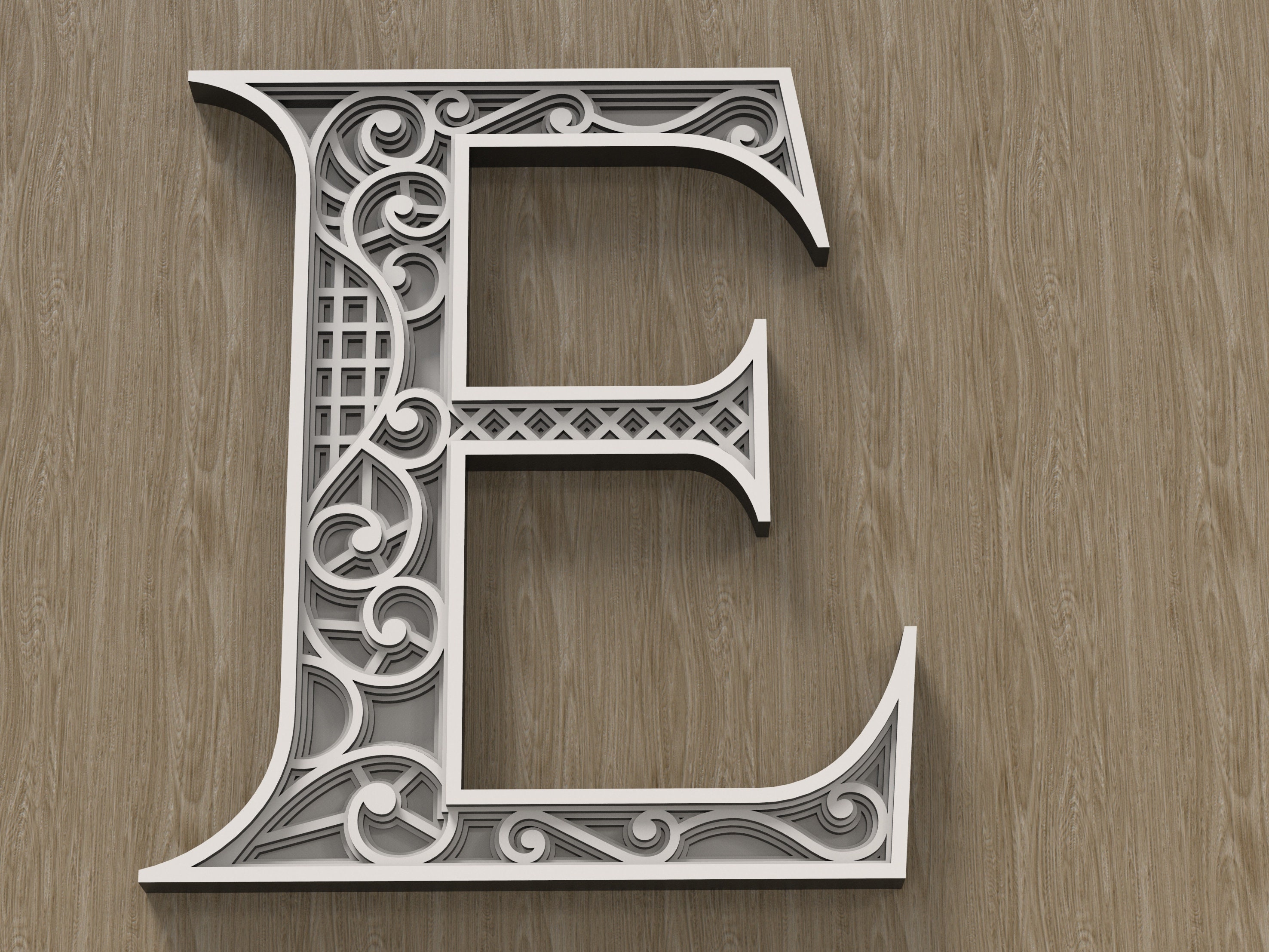 5 Layered Letters, 3d Letter Svg, Layered Monogram, Files for Laser ...