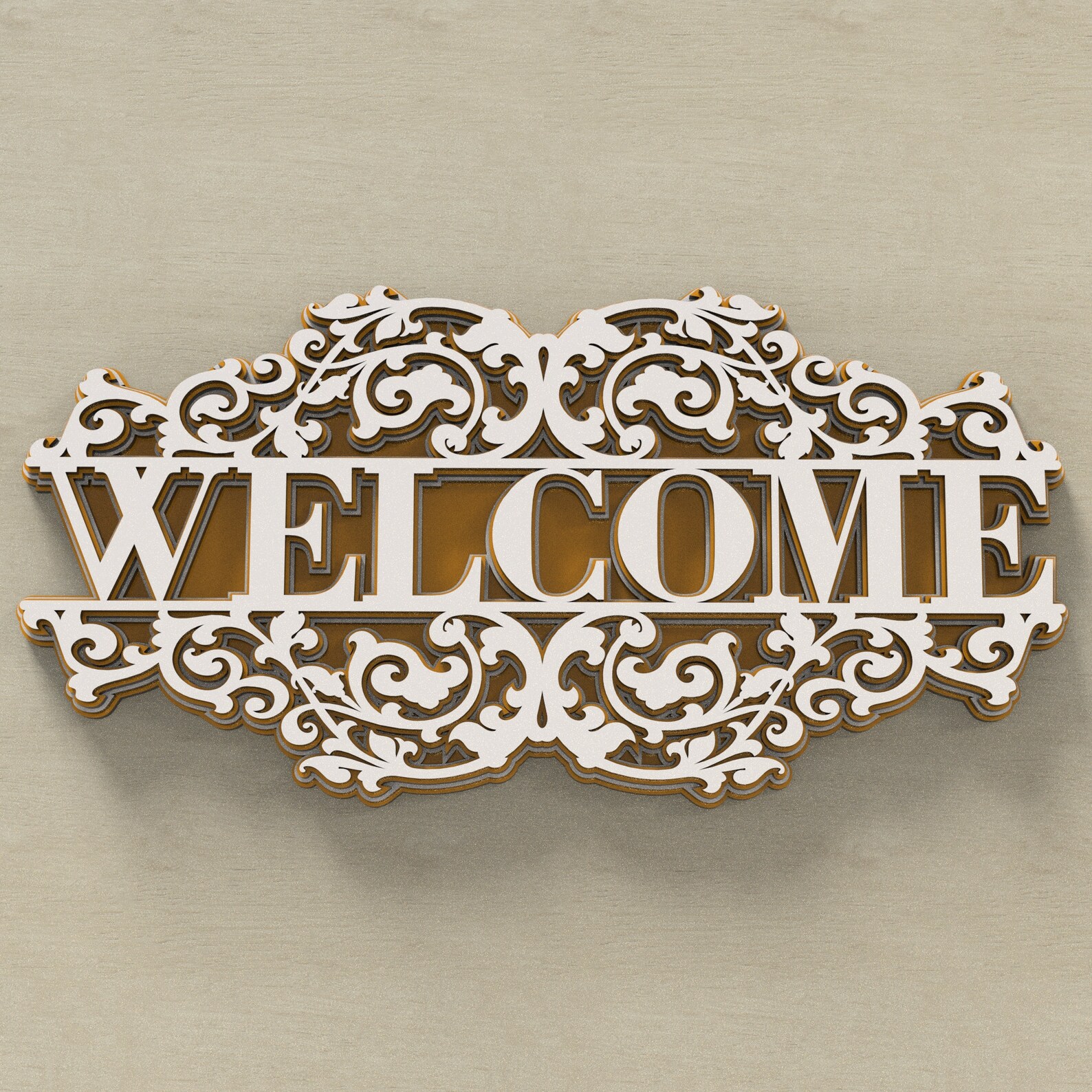3D Welcome Sign SVG, Laser Cut Floral Sign Svg DIY. - Etsy