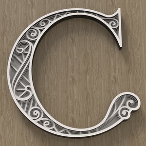 5 Layered Letters, 3d Letter Svg, Layered Monogram, Files for Laser ...