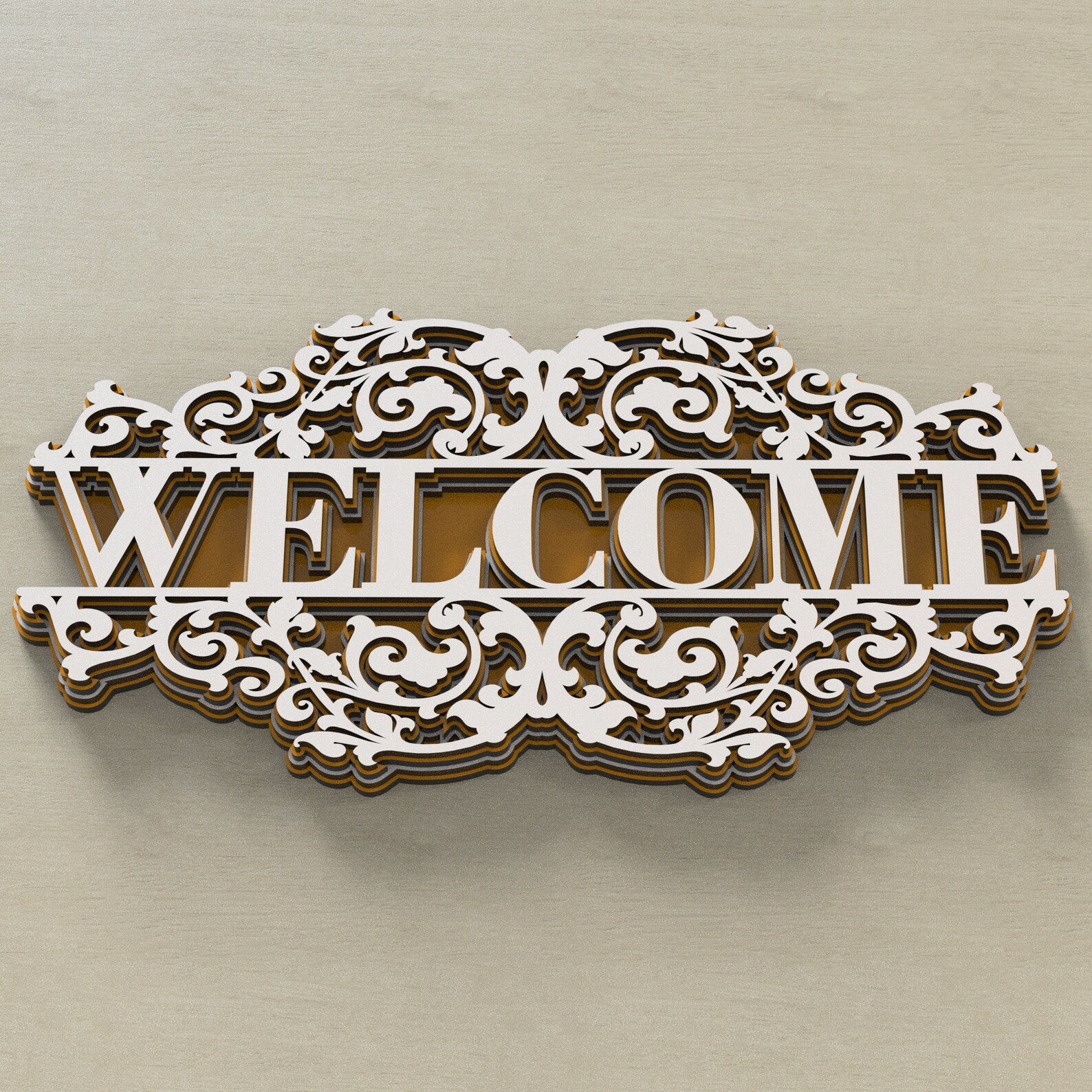 3D Welcome Sign SVG, Laser Cut Floral Sign Svg DIY. - Etsy