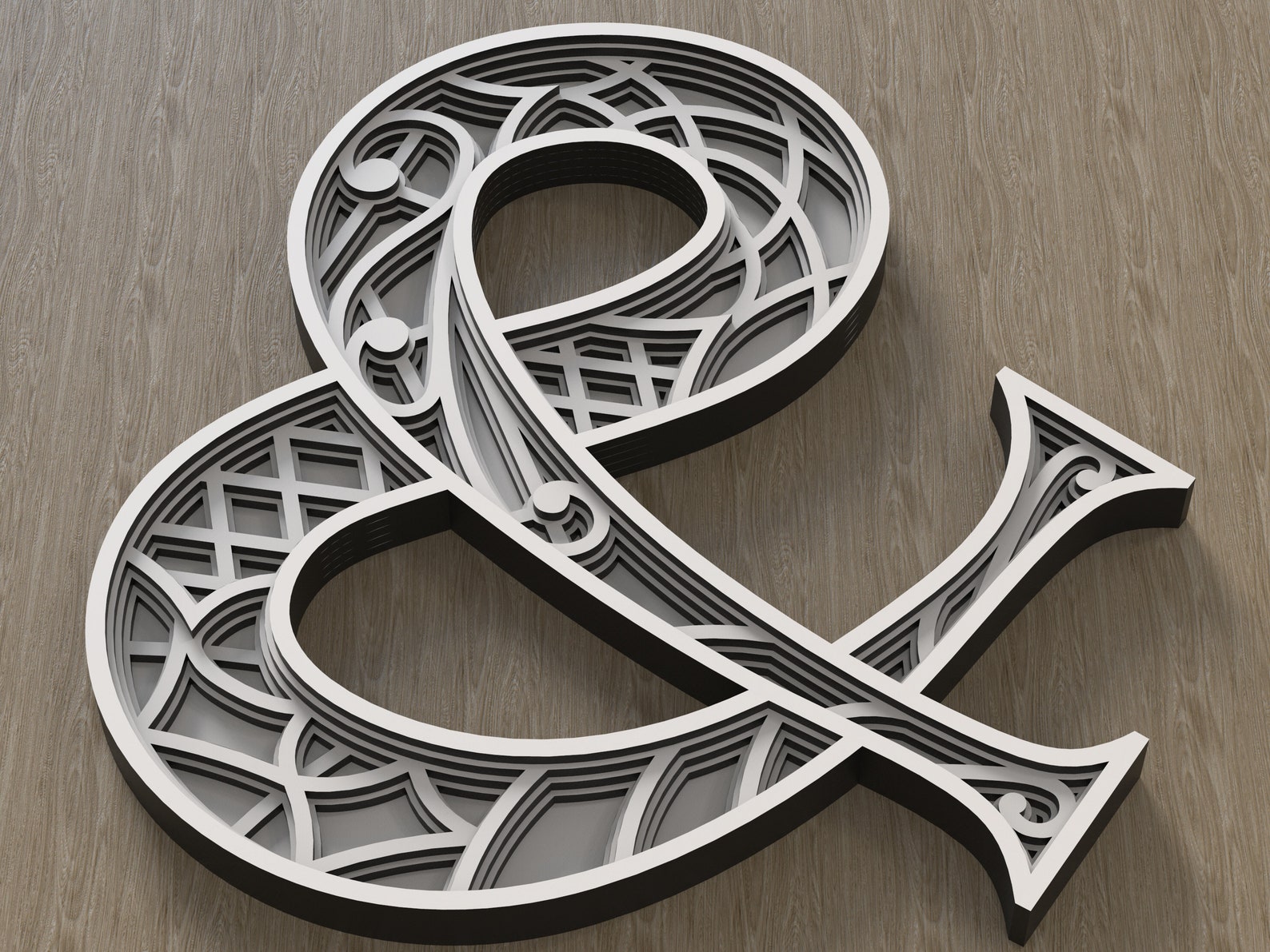 Layered Ampersand SVG, Symbol & Svg, Multilayer Monogram, 3D Alphabet ...