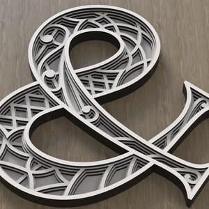 Layered Ampersand SVG, Symbol & Svg, Multilayer Monogram, 3D Alphabet ...