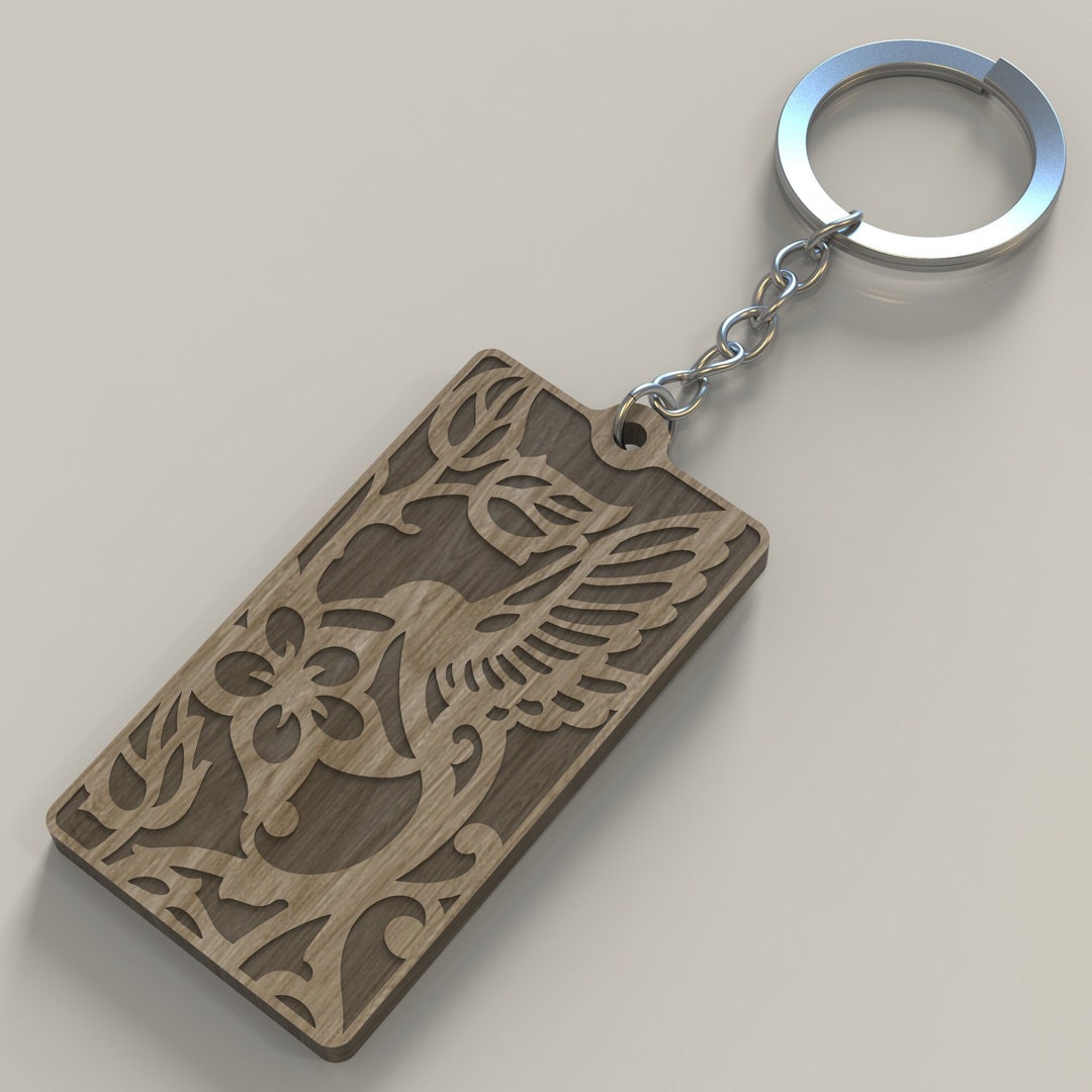 Hummingbird Keychain SVG. Digital Files for Glowforge and Laser Cutters ...
