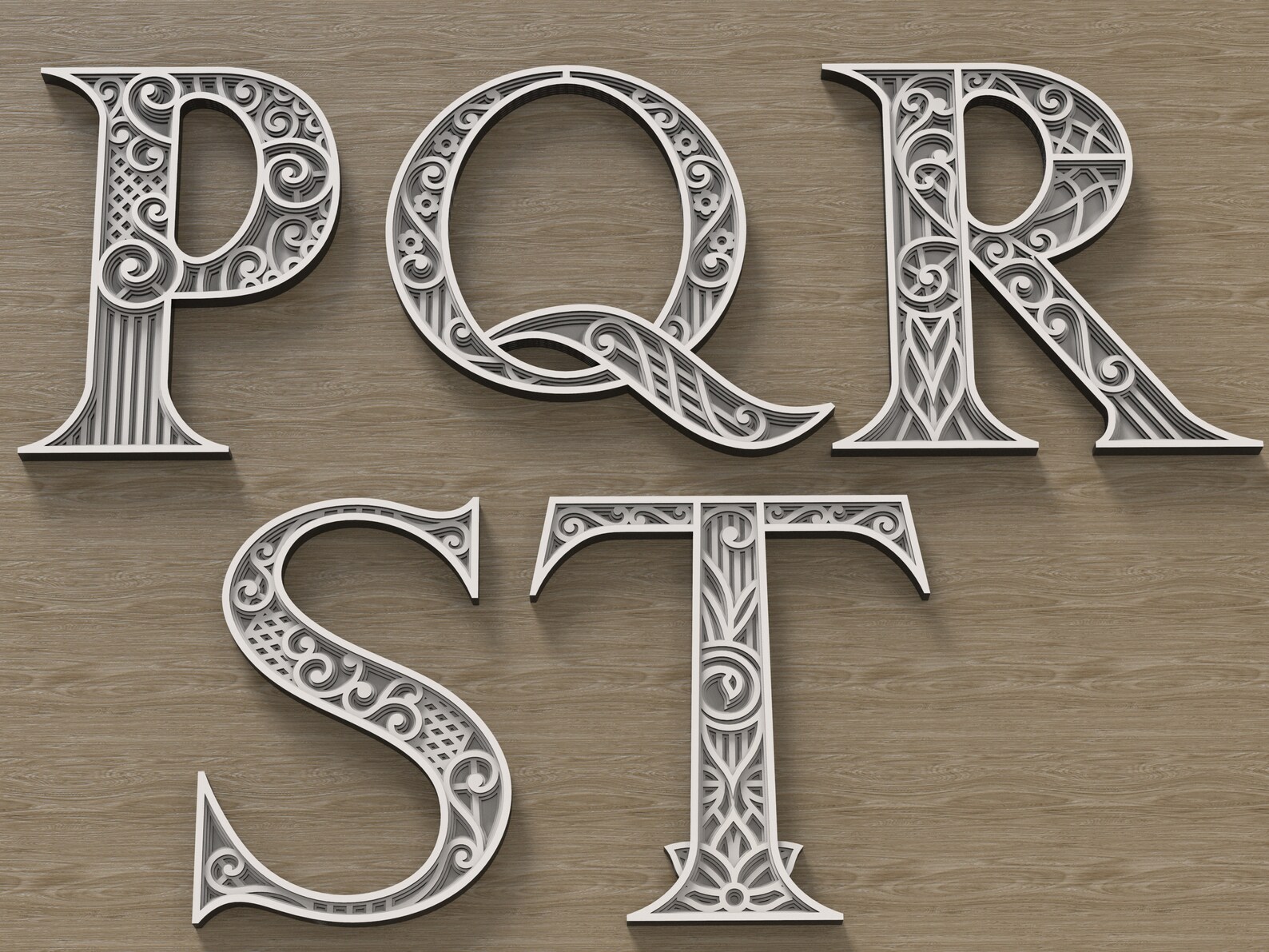 A - Z Bundle 26 Letters - Layered Floral Alphabet - Multilayer Monogram ...