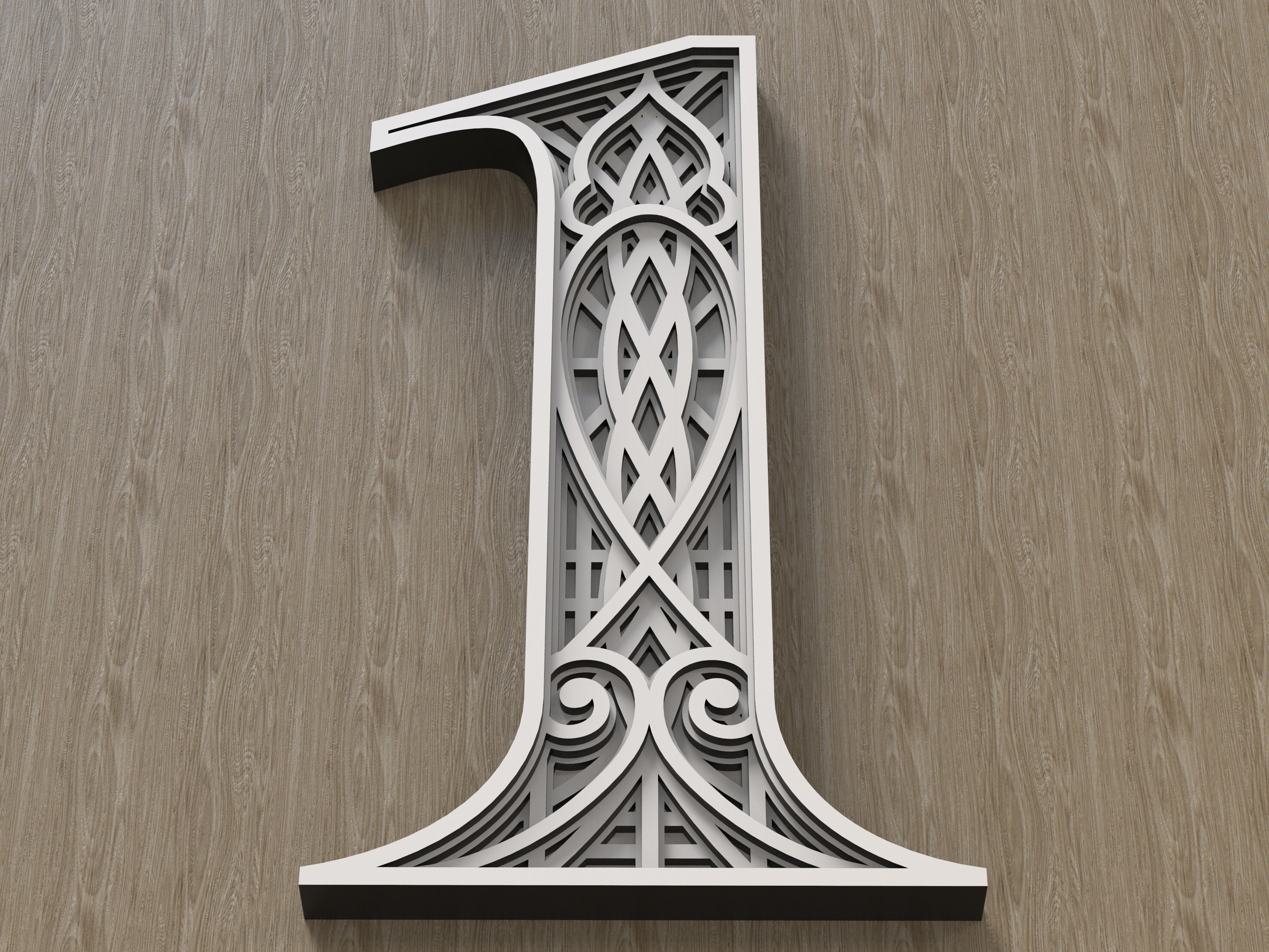 Layered Floral Number 1 3D Mandala SVG DXF Layered Mandala Svg Files ...