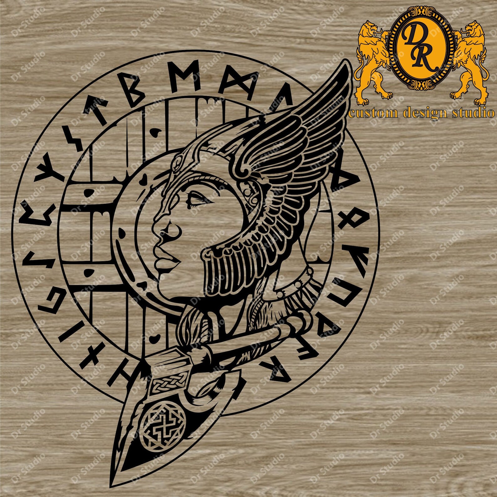 Valkyrie SVG, Viking Warrior Woman Stencil for Cricut Vinyl Cutter ...