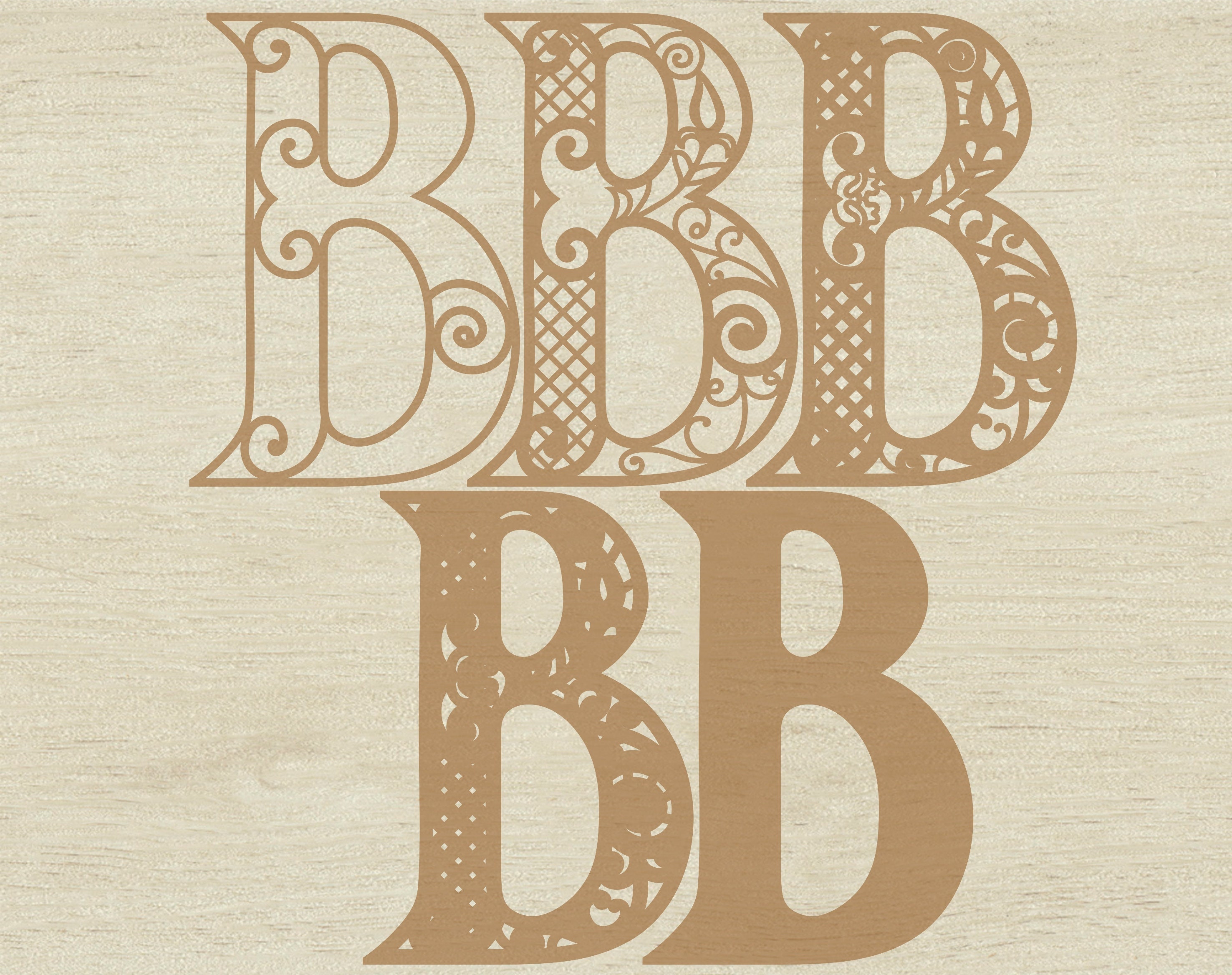 Layered Letter B SVG: 3D Floral Monogram, Laser Cut Files - Etsy