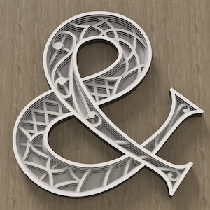 Layered Ampersand SVG, Symbol & Svg, Multilayer Monogram, 3D Alphabet ...