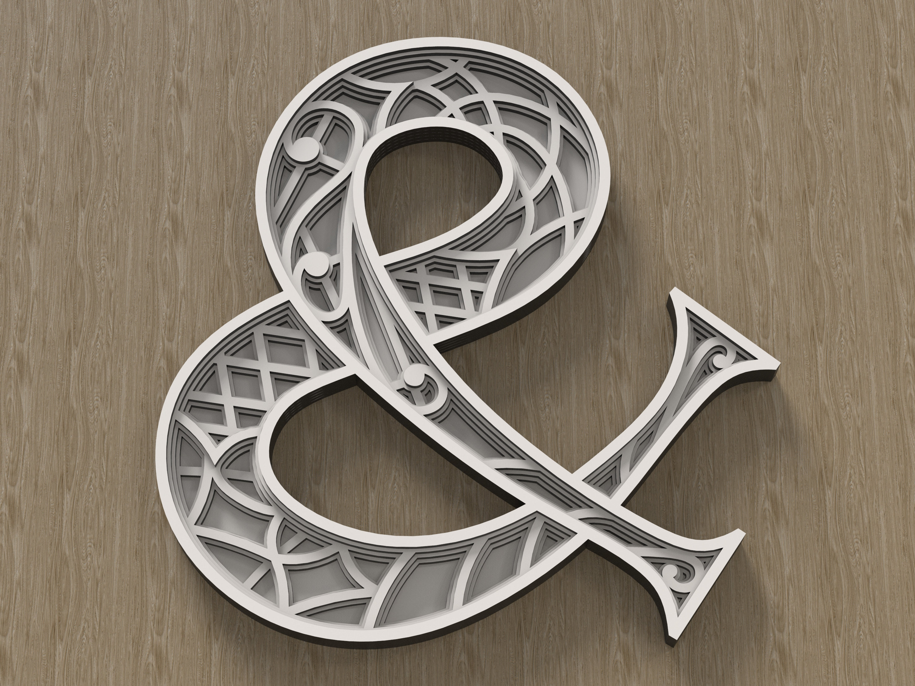 Layered Ampersand SVG, Symbol & Svg, Multilayer Monogram, 3D Alphabet ...