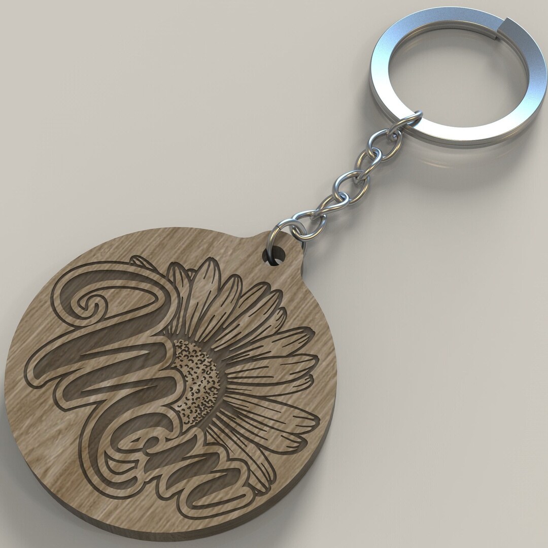 MAMA Keychain SVG. Floral Keychain. Digital Files for Glowforge and ...