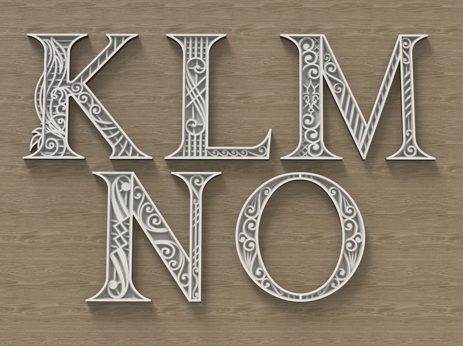 A - Z Bundle 26 Letters - Layered Floral Alphabet - Multilayer Monogram ...