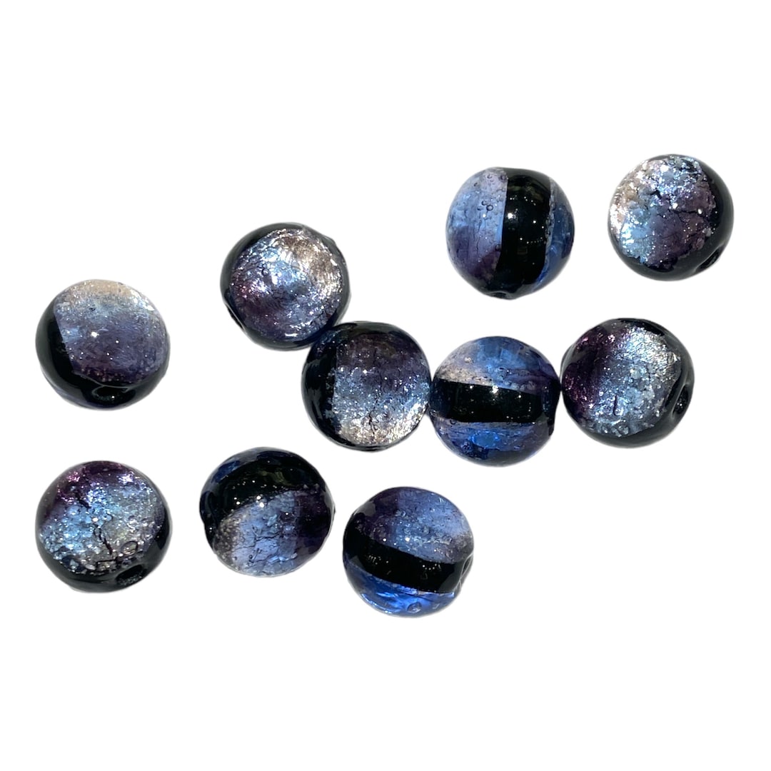 10 Purple Phosphorescent Glass Beads - Etsy
