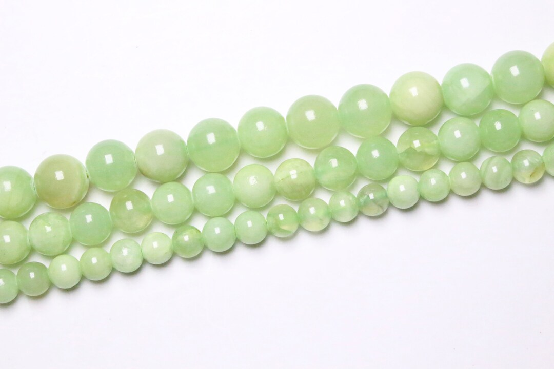 Green Calcite Pearl 63 Natural Beads in 6mm 8mm(48) 10mm (38) 12mm (32 ...