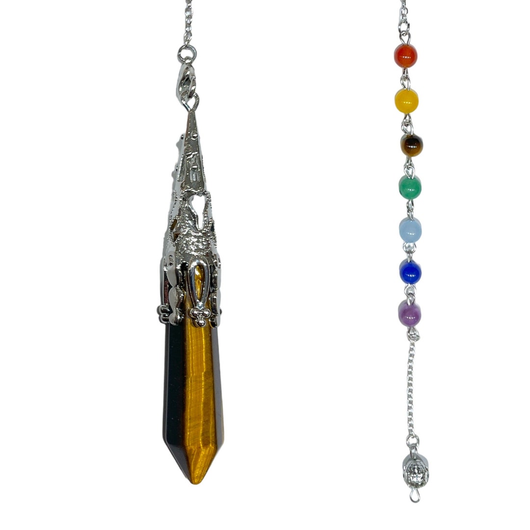 Pendulum Tip 7 Chakras Tiger's Eye - Etsy