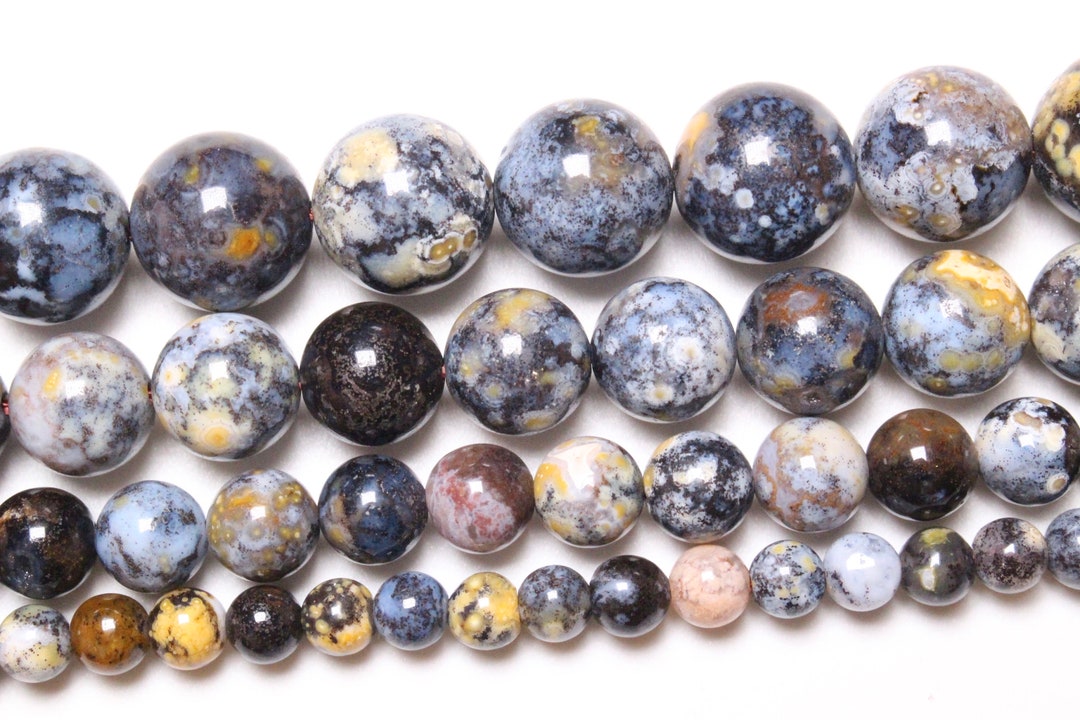 Ocean Blue Agate Pearl 63 Natural Pearls in 6mm63 8mm48 10mm38 Smooth ...