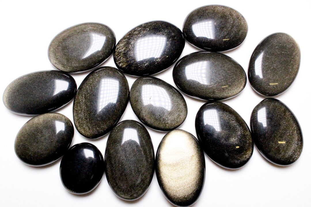 Golden Obsidian Pebbles 200g Natural Stone - Etsy