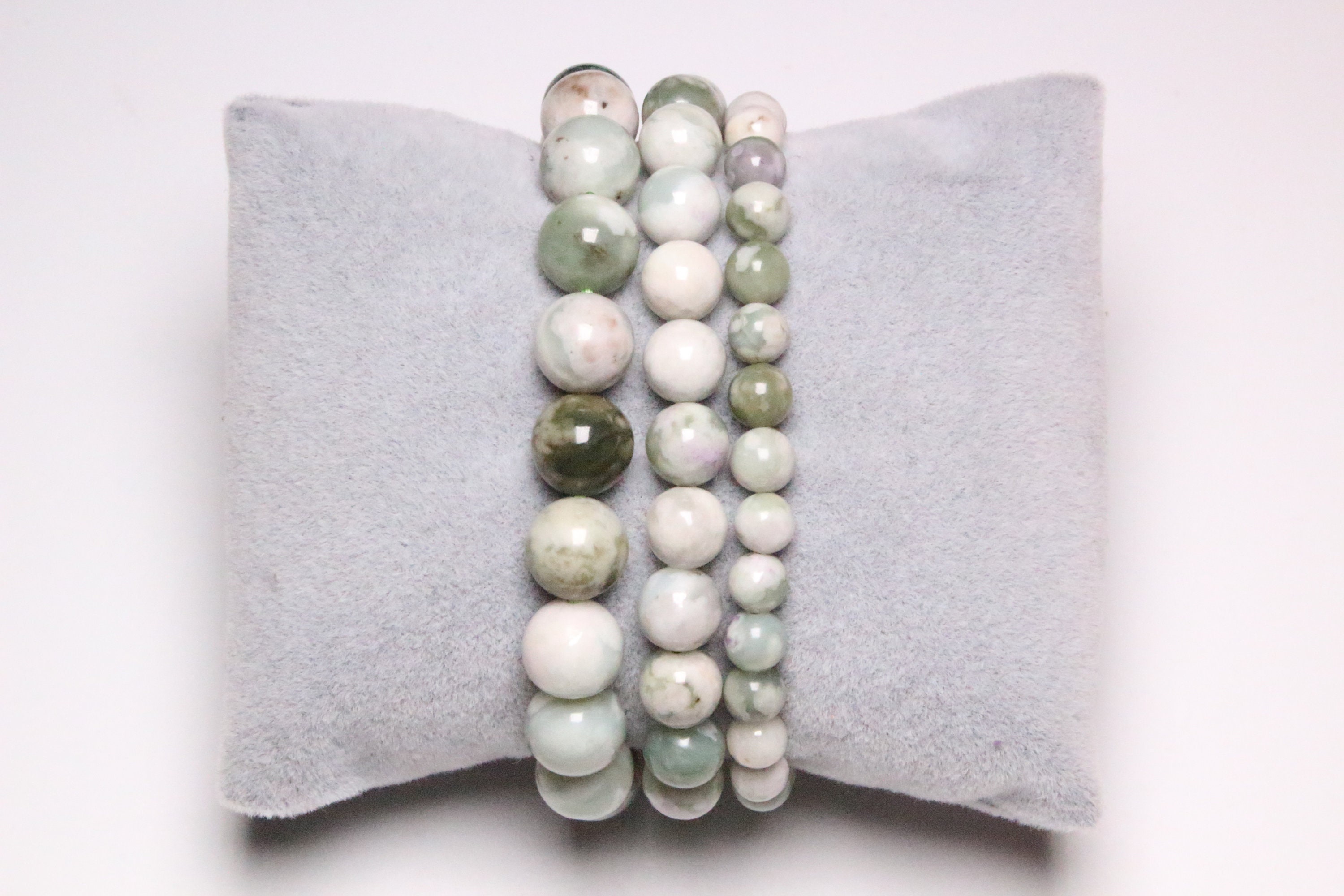 Imperial Jade Bracelet in Natural Pearls 6/8/10 Mm 19 Cm Adjustable ...