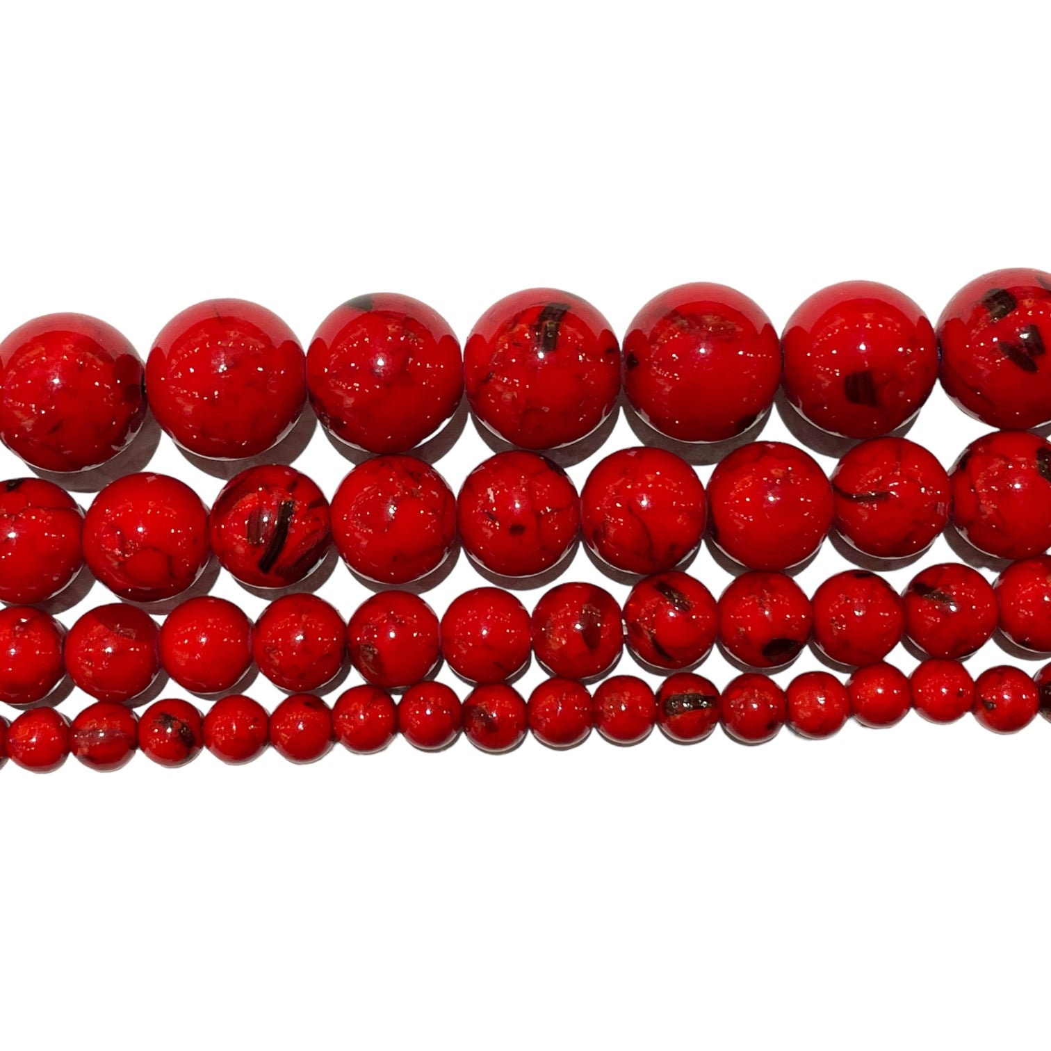 Red Dyed Shell Howlite Bead Thread - Etsy