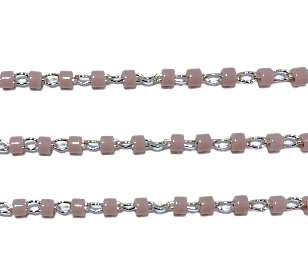 Pink Silver Chain by the Meter - Etsy