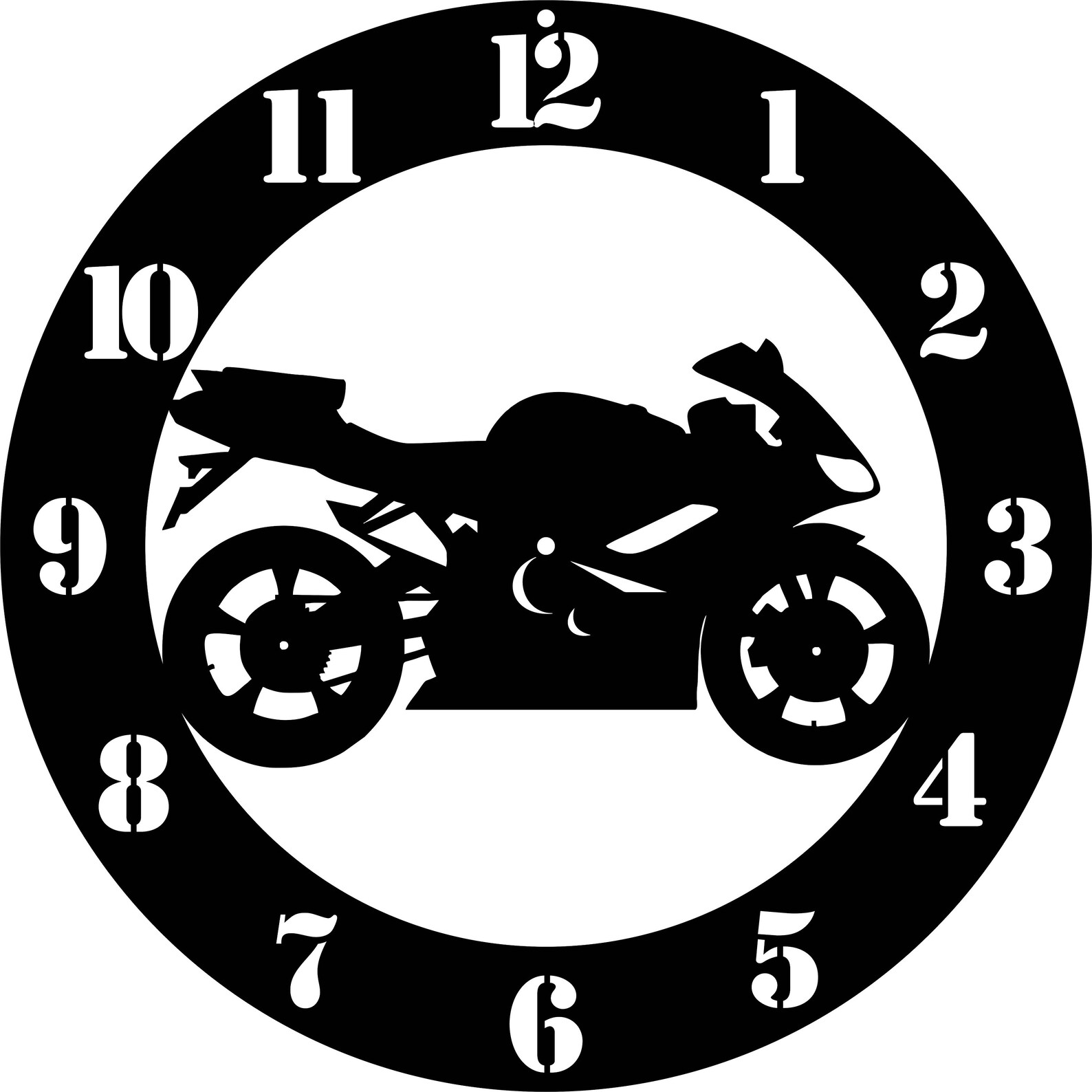 Motocross Clock Decoration Moto Motorcycle Bike SVG Blueprint Template ...