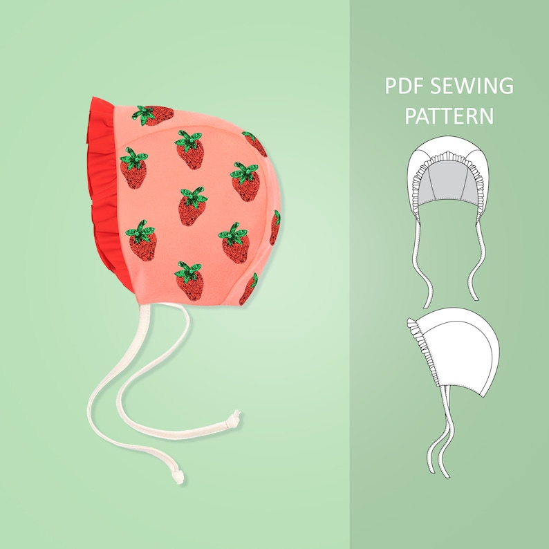 Easy Baby and Toddler Bonnet Hat PDF Sewing Pattern Size 0 - Etsy