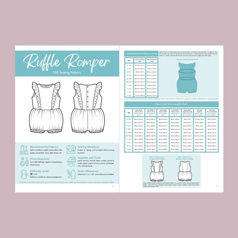 Ruffle Romper Sewing Pattern PDF for Babies Toddlers and - Etsy