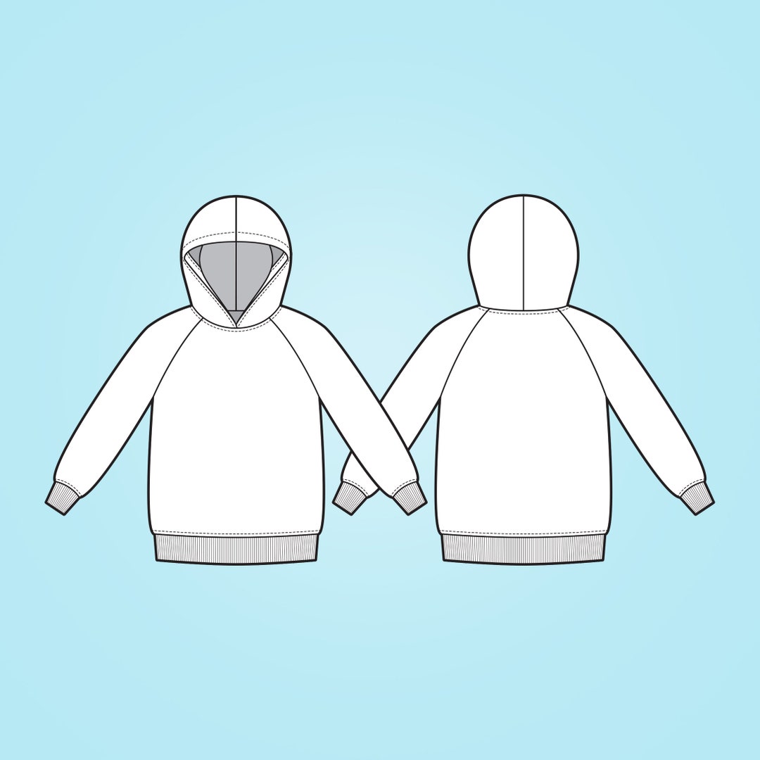 Kids Raglan Hoodie PDF Sewing Pattern for Babies and Toddlers, Size 0 ...