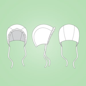 Bonnet Hat PDF Sewing Pattern, Easy Baby and Toddler Size 0 Months - 6 ...