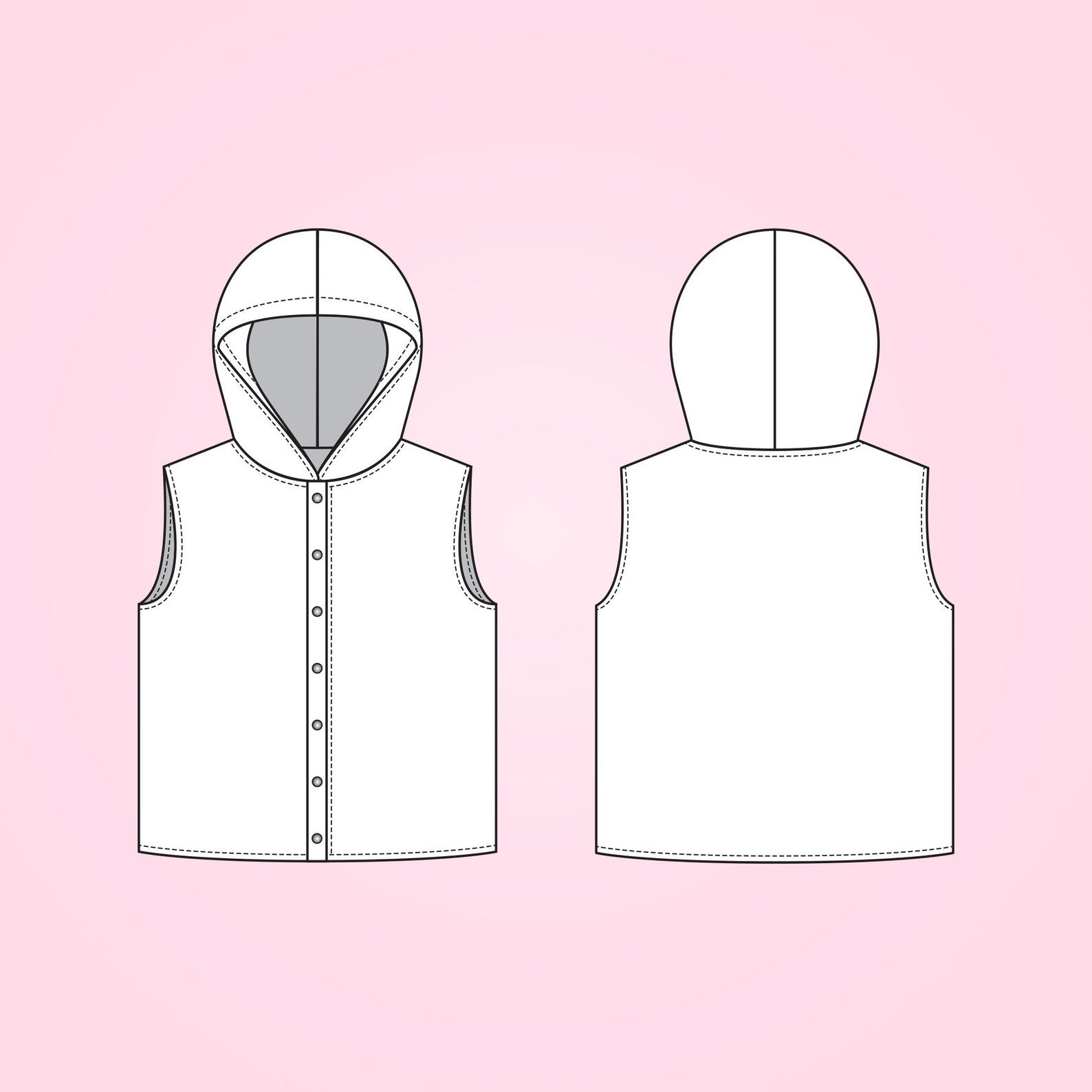 Easy Baby and Toddler Hooded Vest PDF Sewing Pattern Size 0 - Etsy