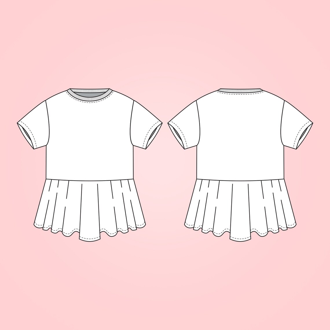 T-shirt Dress Sewing Pattern PDF for Babies Toddlers and | Etsy