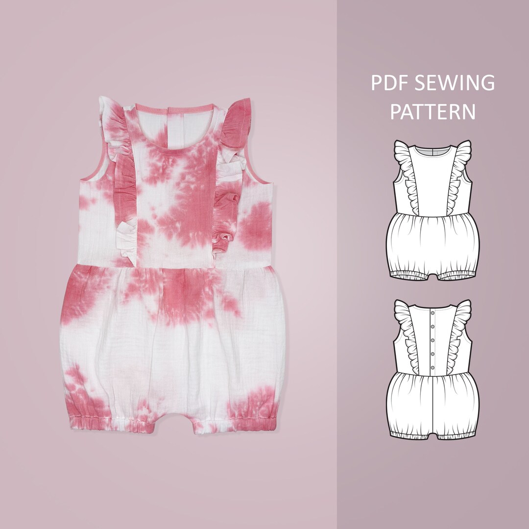 Ruffle Romper Sewing Pattern PDF for Babies, Toddlers and Kids, Age 0 ...