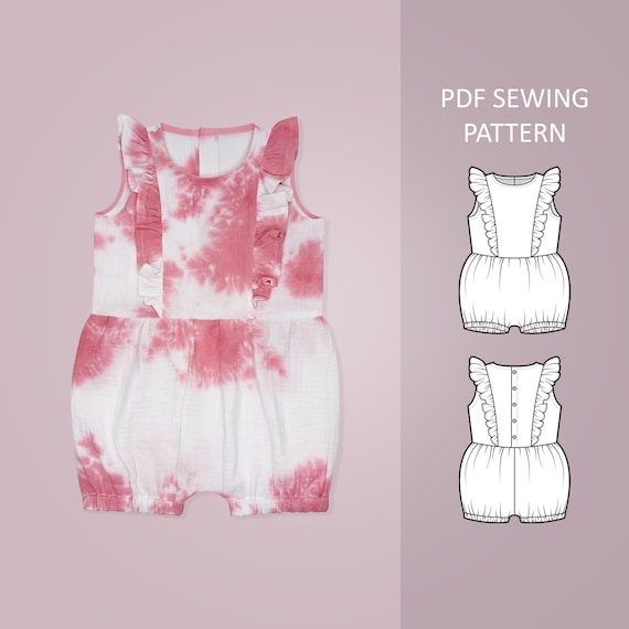 Ruffle Romper Sewing Pattern PDF for Babies Toddlers and - Etsy