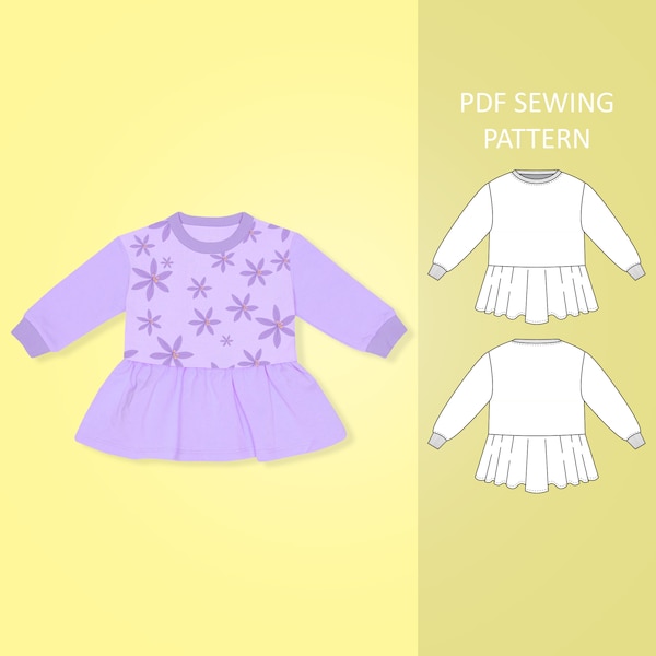 Girls Sweatshirt Dress Pattern - Etsy