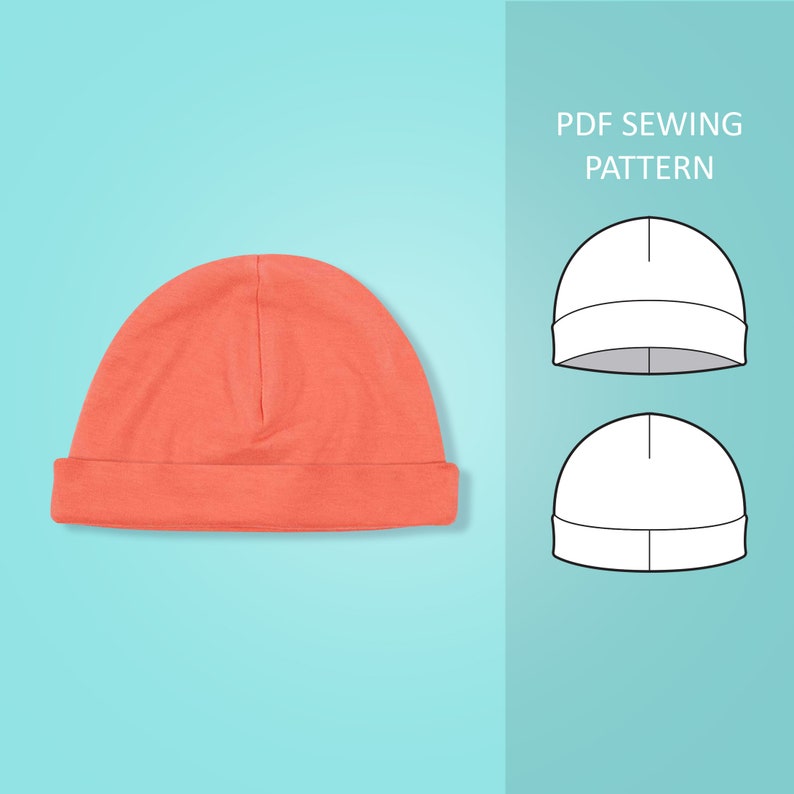 Beanie PDF Sewing Pattern for Babies and Kids Size 0 6 - Etsy