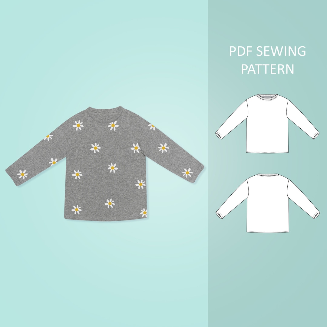 Baby & Toddler Long Sleeve T-shirt Sewing Pattern (PDF) - Etsy