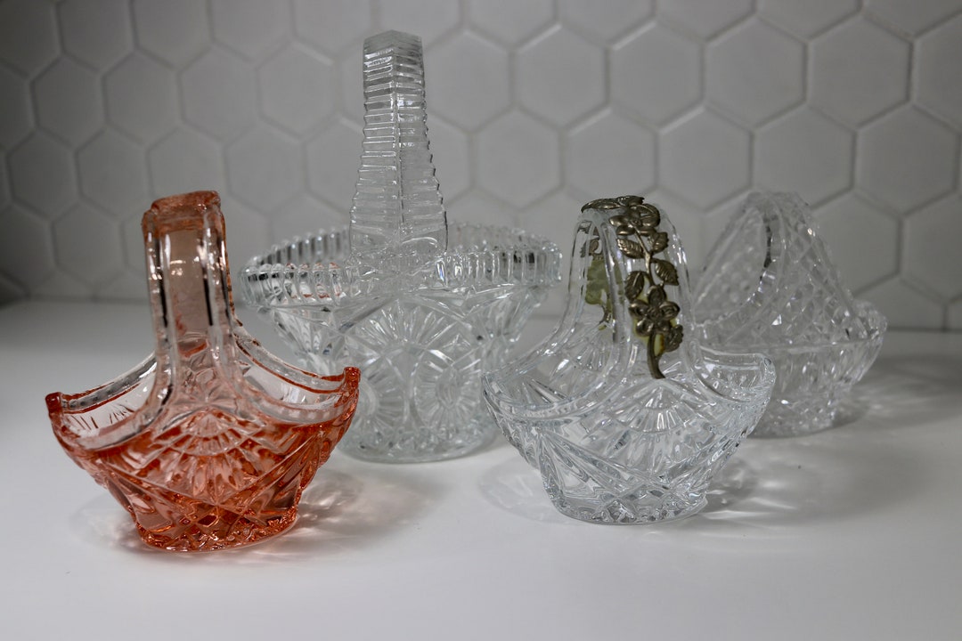 Vintage Crystal Glass Baskets. Westmoreland Glass Basket. Fenton Glass ...