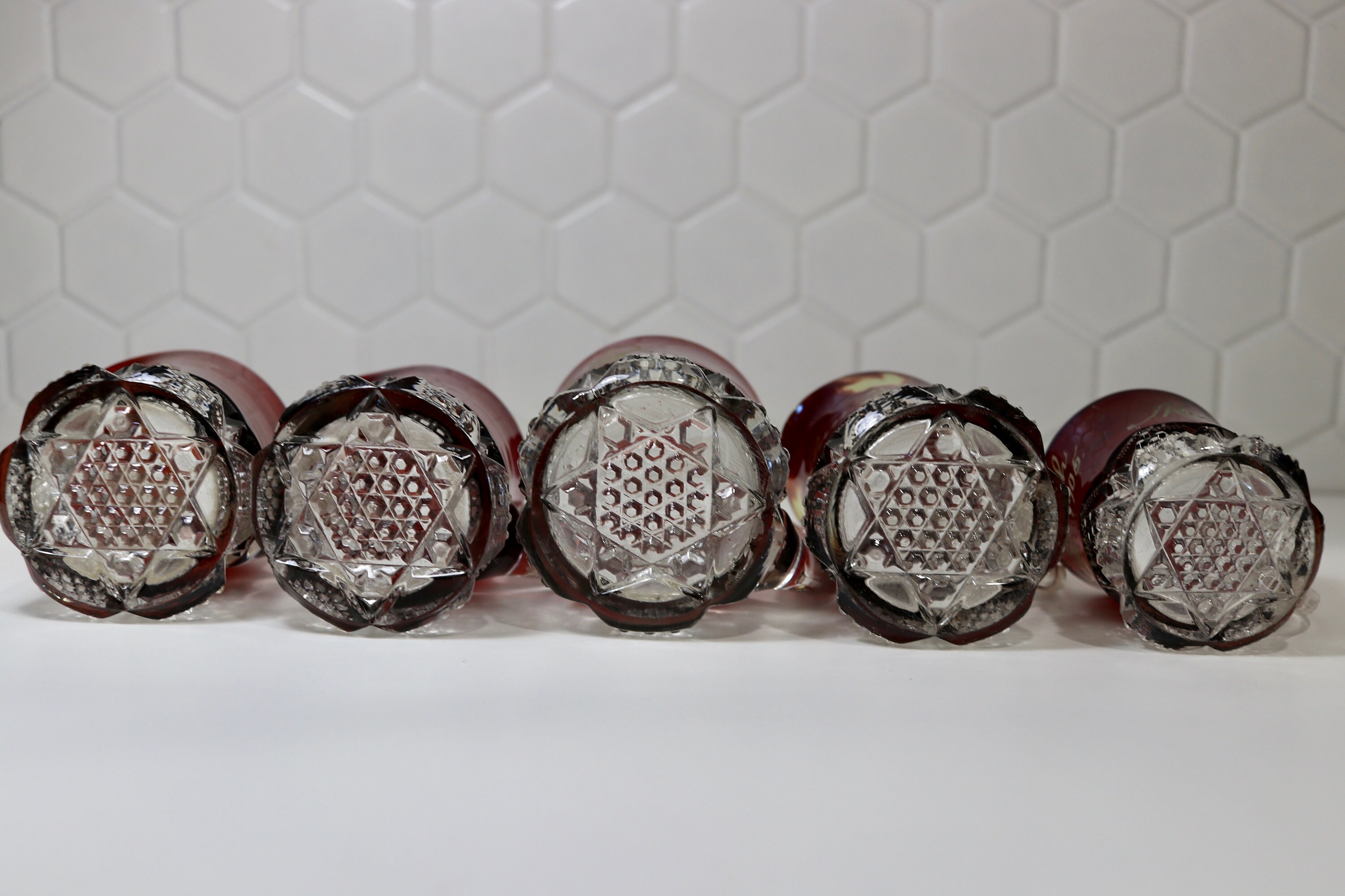 Antique EAPG Ruby Stained Souvenir Toothpick Holder, Cut Glass - Etsy