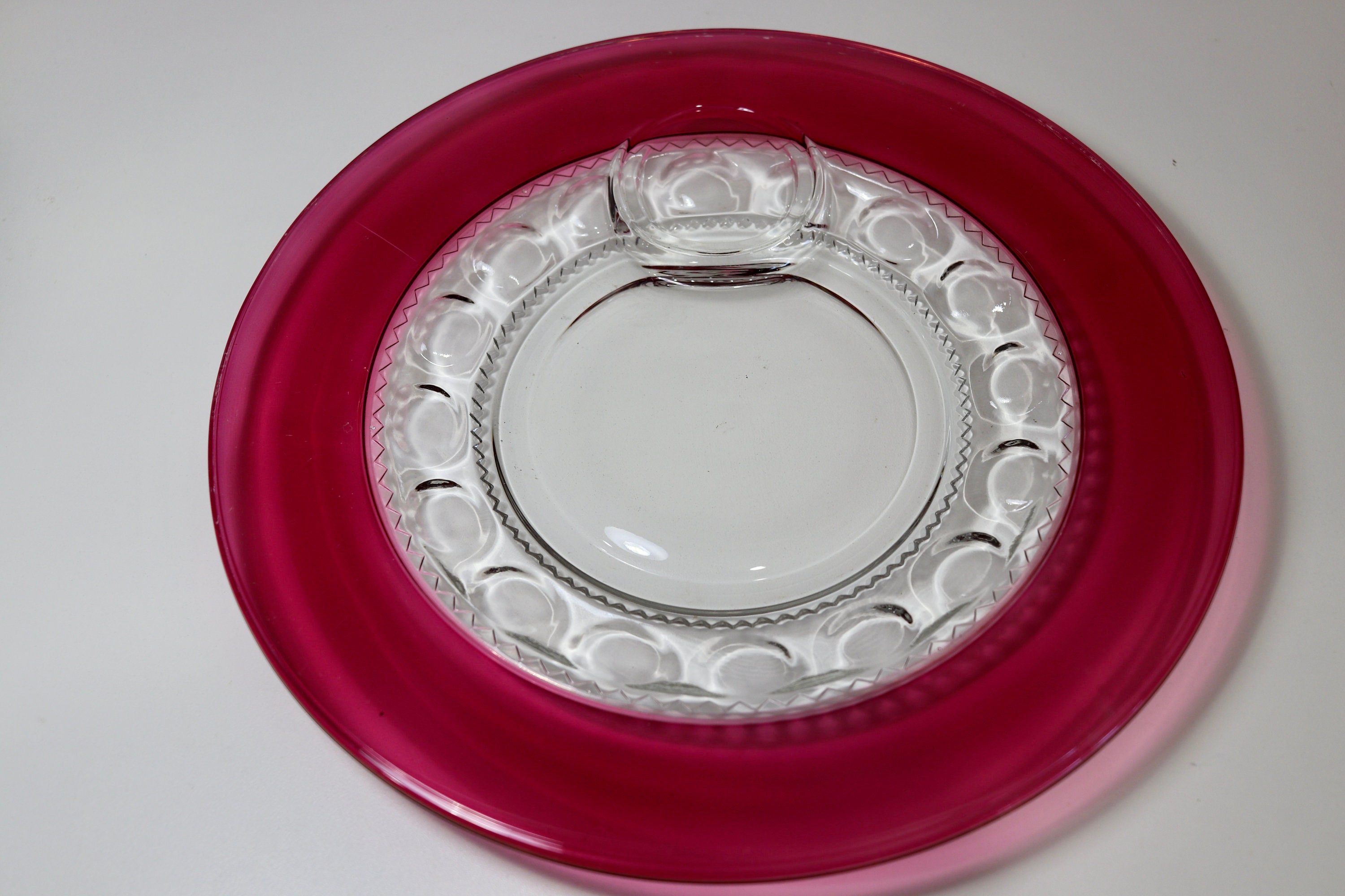 Vintage Kings Crown Ruby Thumbprint Snack Plate Set. Indiana Glass ...