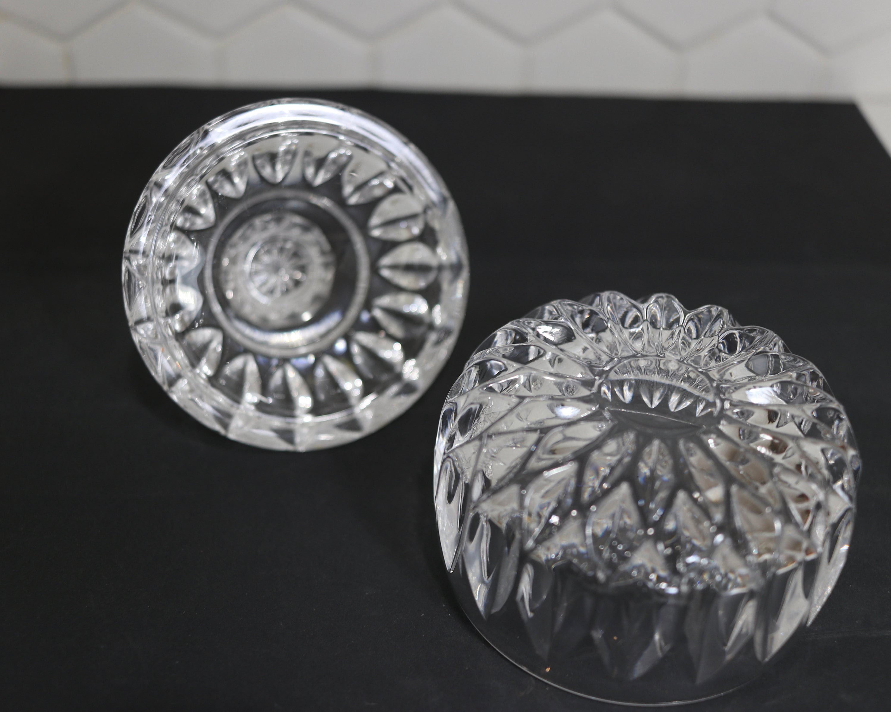 Vintage Cut Lead Crystal Glass Candy Dish. Vintage Crystal Candy Dish ...