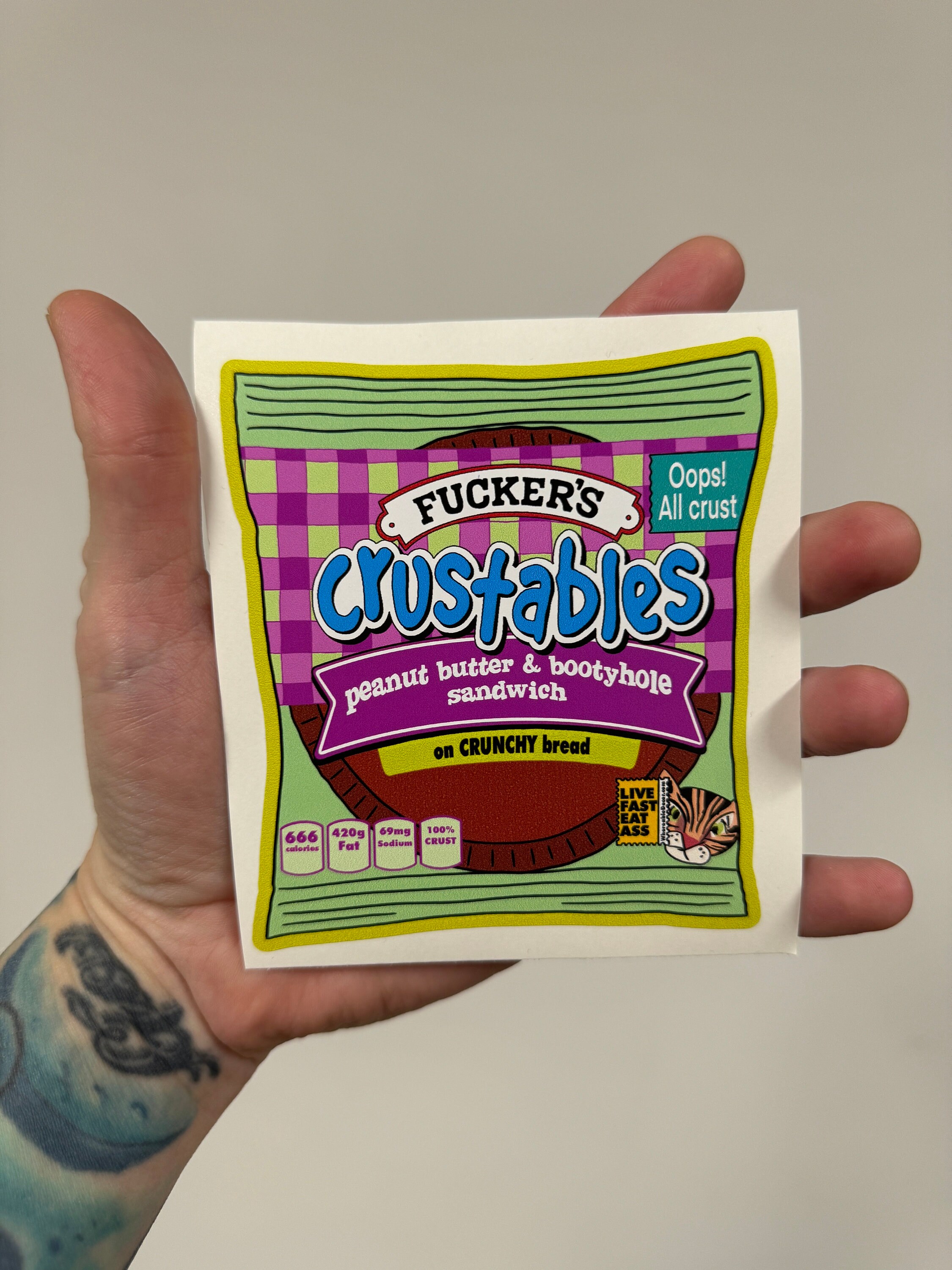 Uncrustables PB&J Parody - Crustables - Sticker - Etsy